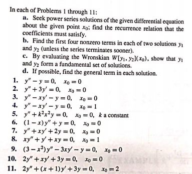 Solved In each of Problems 1 through 11: a. Seek power | Chegg.com