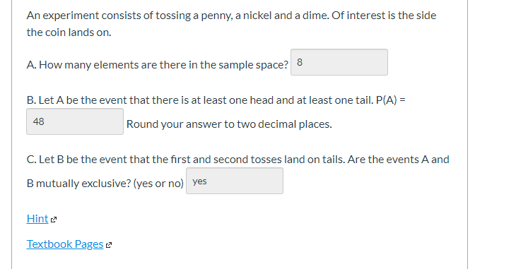 Solved An experiment consists of tossing a penny, a nickel | Chegg.com