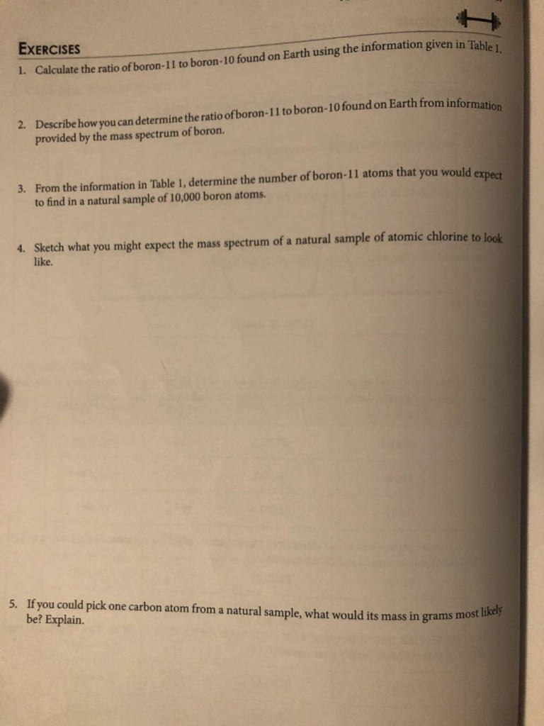 Solved Figure 1 Mass Spectrum of Boron 500 400 300 ion | Chegg.com