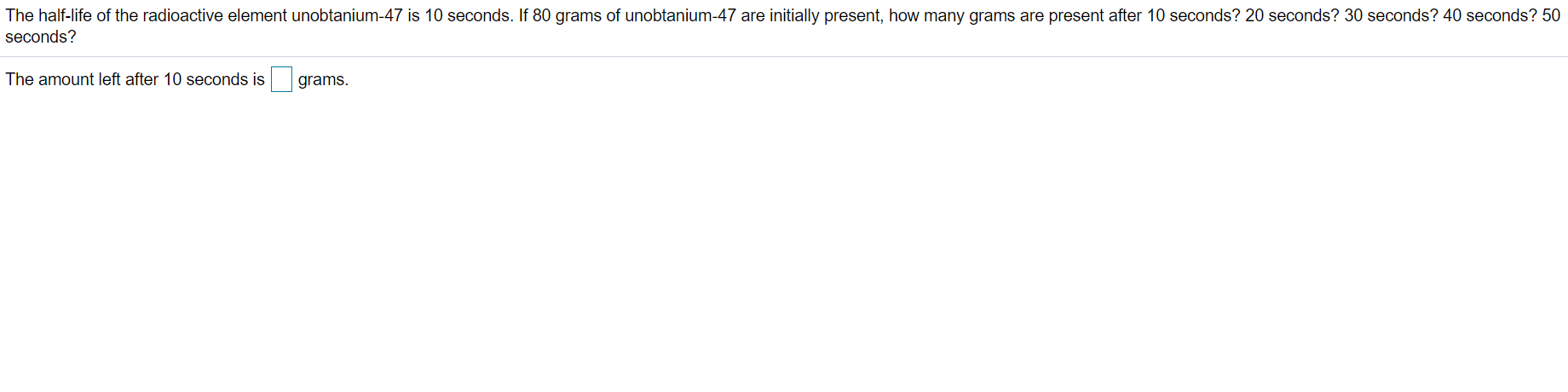 Solved The half-life of the radioactive element | Chegg.com