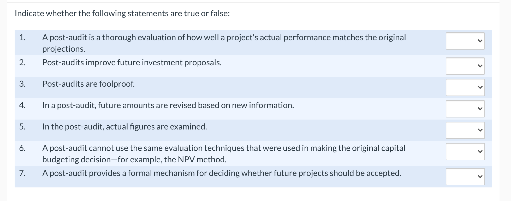 Solved Indicate whether the following statements are true or | Chegg.com
