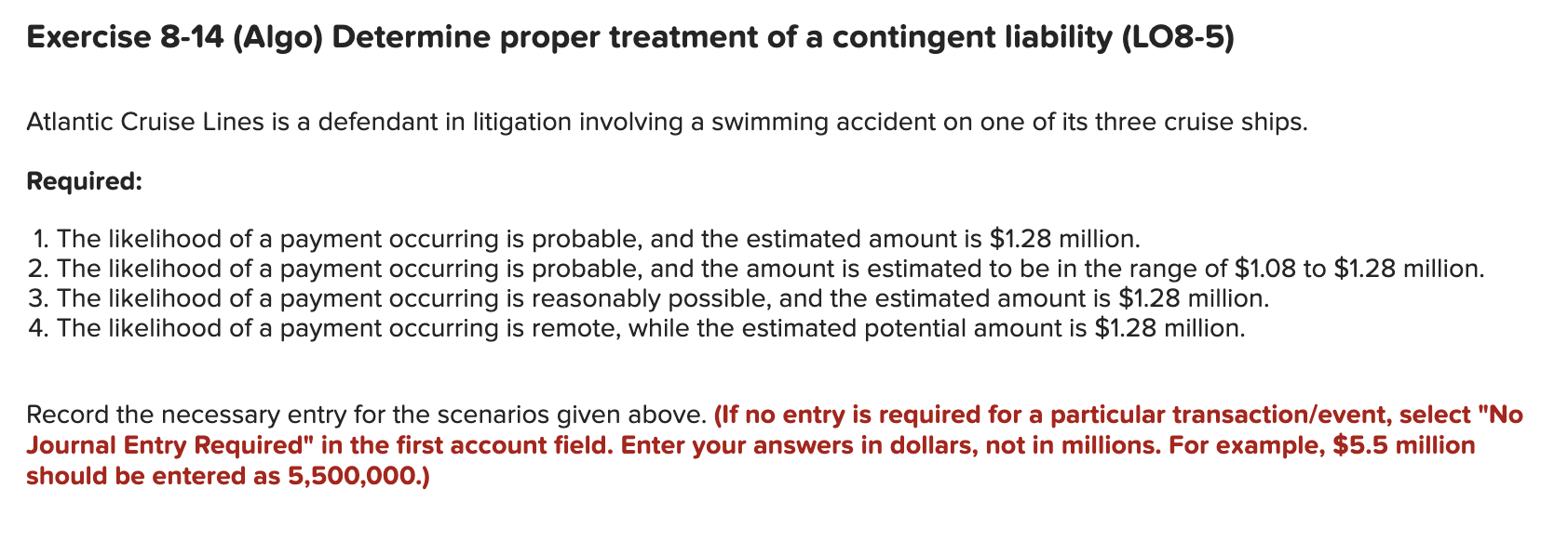 Solved Exercise 8-14 (Algo) Determine proper treatment of a | Chegg.com