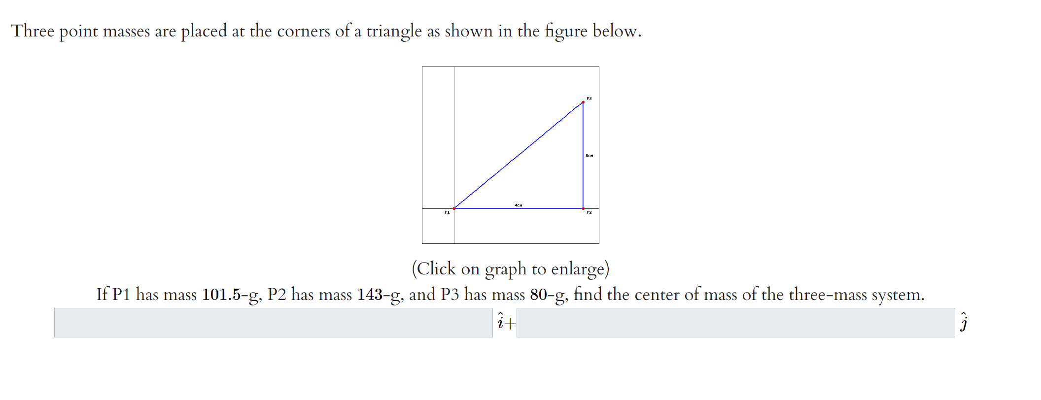 Solved Three point masses are placed at the corners of a | Chegg.com