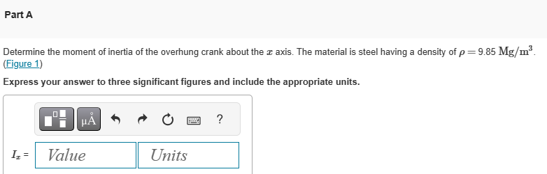 Solved Determine the moment of inertia of the overhung crank | Chegg.com