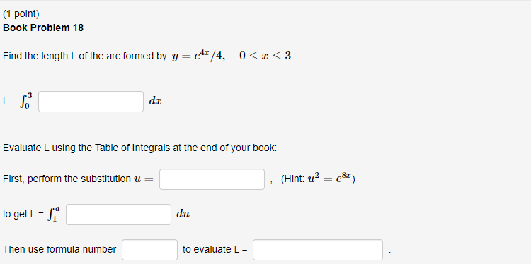 Solved (1 point) Book Problem 18 Find the length L of the | Chegg.com