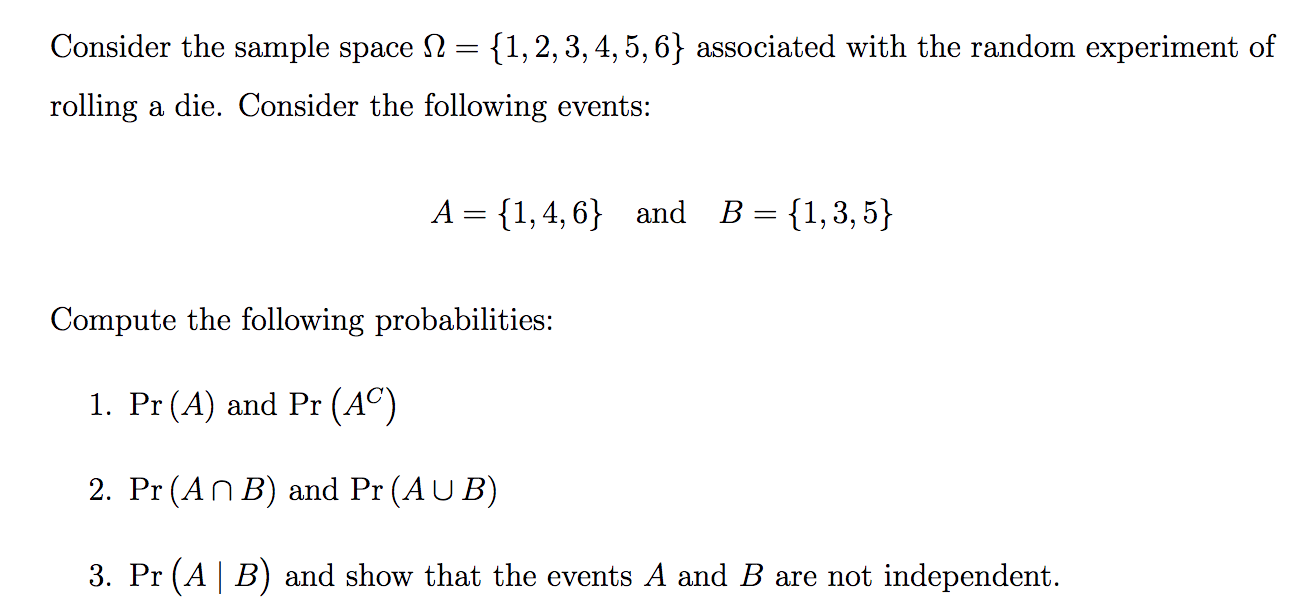 Solved Consider the sample space N = {1,2,3,4,5,6} | Chegg.com
