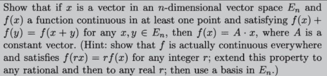 Solved Show that if x is a vector in an n-dimensional vector | Chegg.com