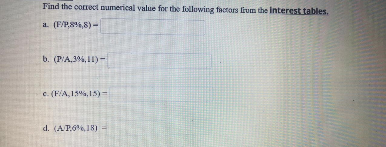 Solved Find the correct numerical value for the following | Chegg.com