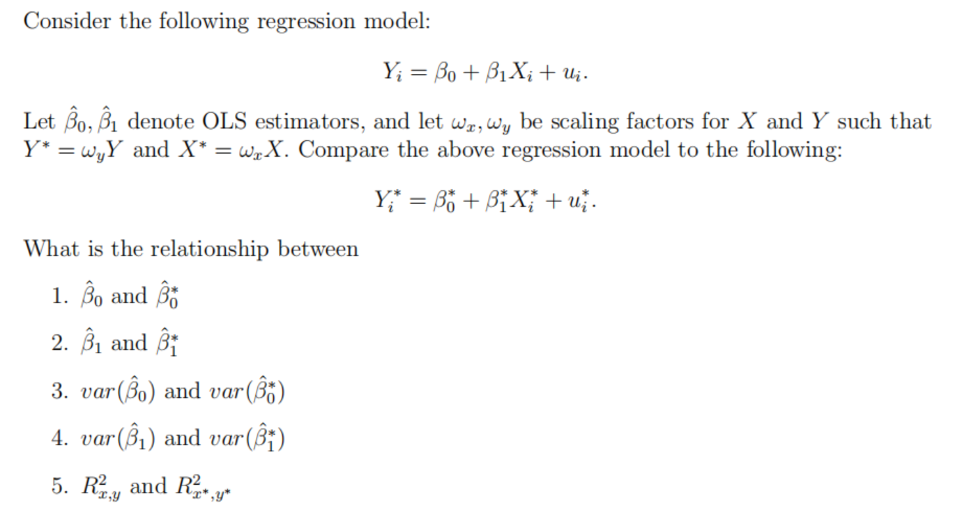 Solved Consider the following regression model: Yį = Bo + | Chegg.com