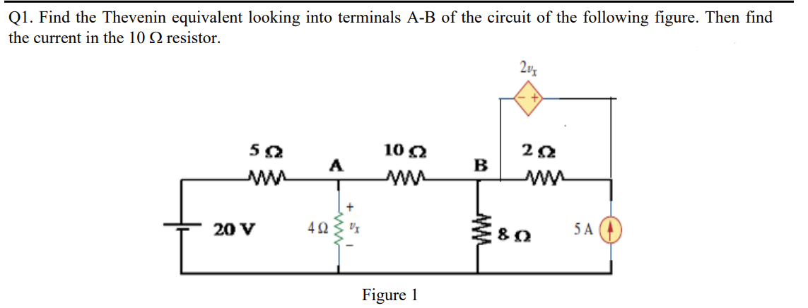 Solved Q1. Find the Thevenin equivalent looking into | Chegg.com