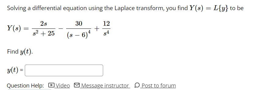 Solved Solving a differential equation using the Laplace | Chegg.com