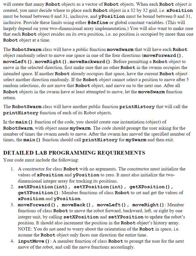 In this lab we will be creating a C++ class, and an | Chegg.com