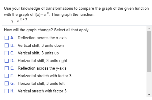 Solved Use your knowledge of transformations to compare the | Chegg.com