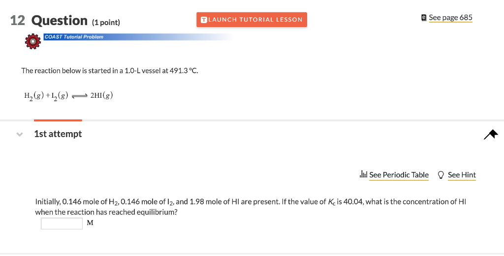 Solved 12 Question (1 point) T LAUNCH TUTORIAL LESSON e See | Chegg.com