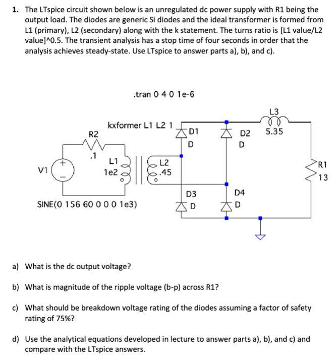 Solved Please include LT SPice simulations and results. As | Chegg.com
