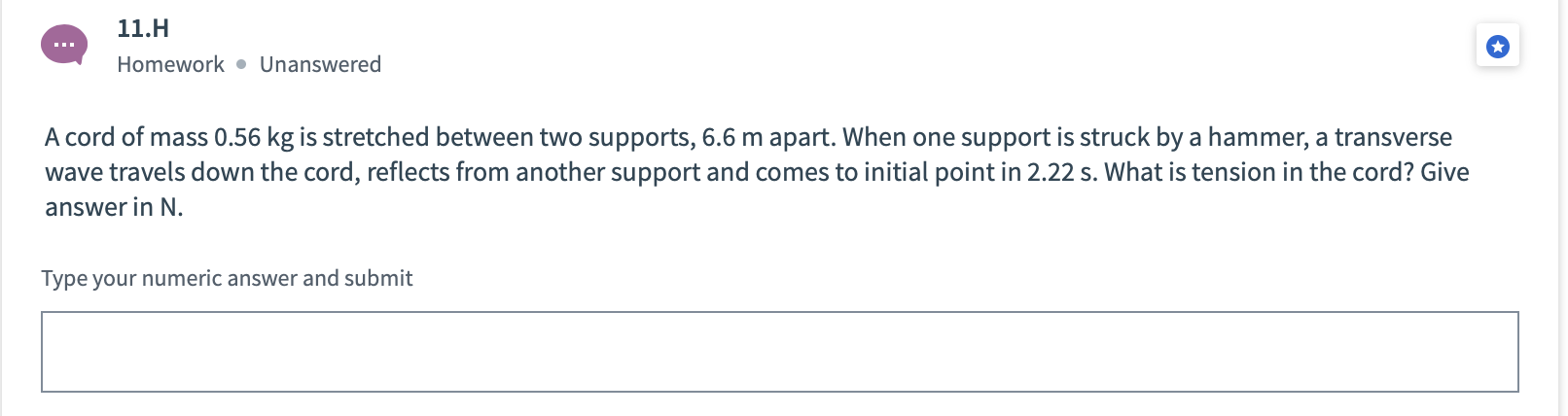 Solved 11. C Homework • Unanswered A bullet of mass 0.015 kg | Chegg.com
