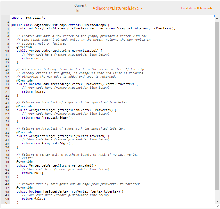 Solved Step 1: Inspect Vertex.java, Edge.java, and | Chegg.com