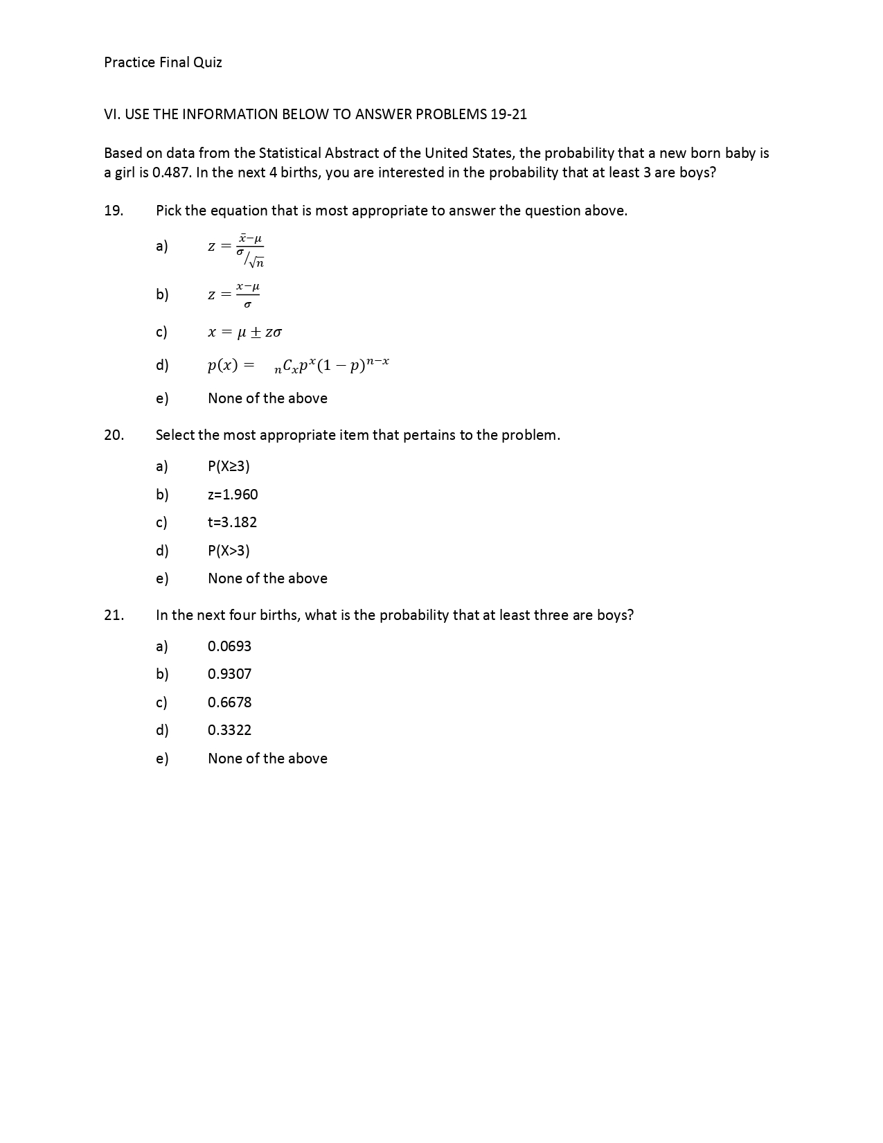 Solved Based on data from the Statistical Abstract of the | Chegg.com