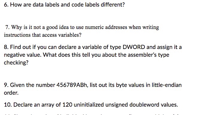 Solved 6. How are data labels and code labels different? 7. | Chegg.com