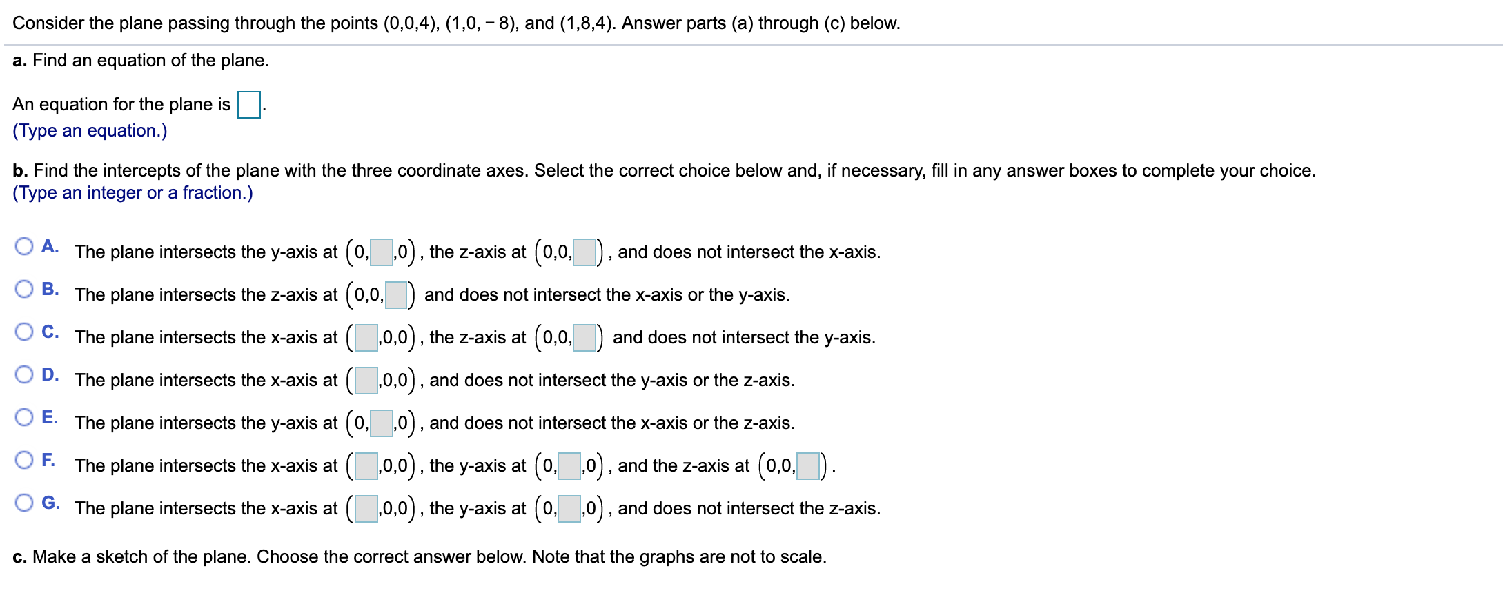 Solved Consider the plane passing through the points | Chegg.com