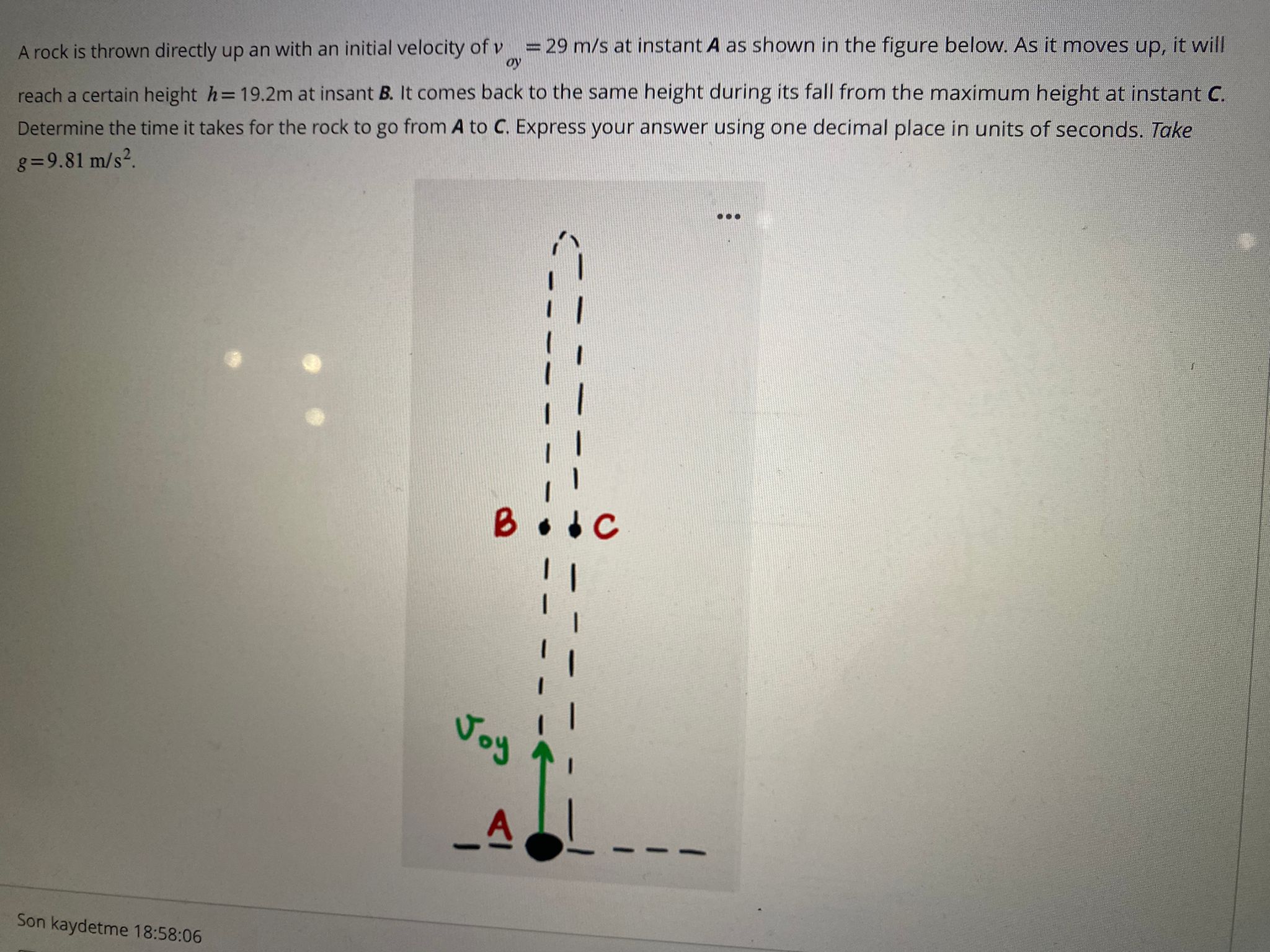 Solved by an EXPERT A rock is ﻿thrown directly up an ﻿with an ﻿initial | Chegg.com