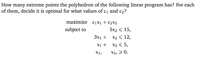 Solved How many extreme points the polyhedron of the | Chegg.com