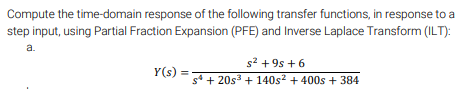 Solved Compute the time-domain response of the following | Chegg.com