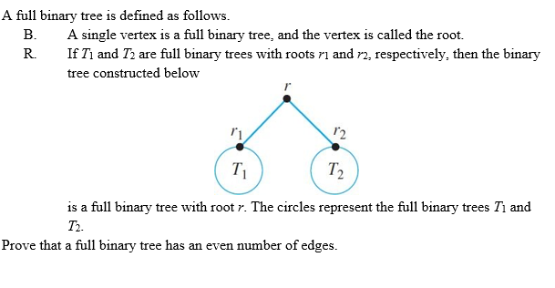 Solved A Full Binary Tree Is Defined As Follows B A Single 