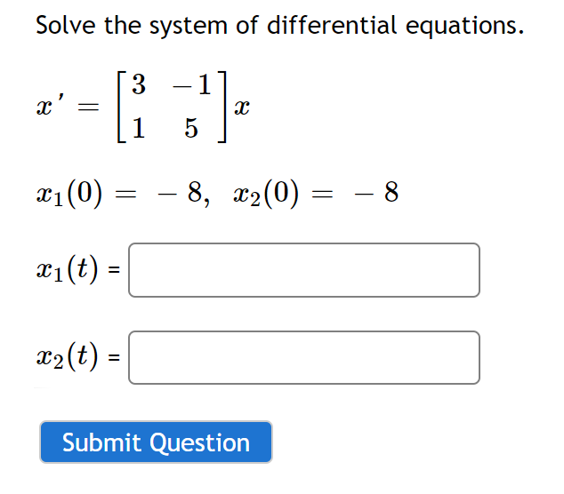 Solved Solve the system of differential equations. Solve the | Chegg.com
