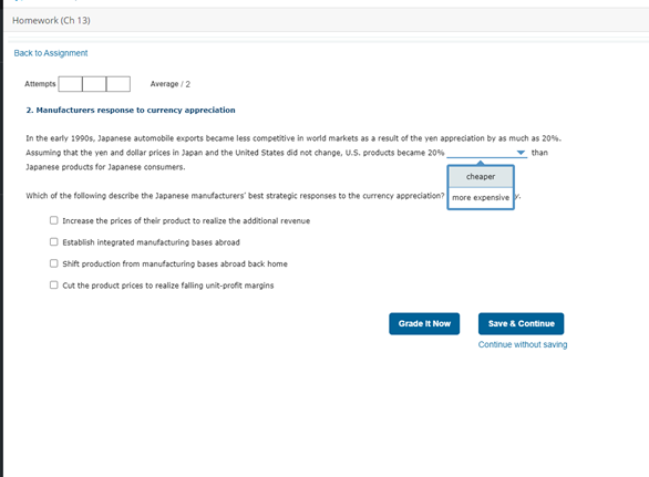 Solved Homework (Ch 13) Back to Assignment Attempts Average | Chegg.com