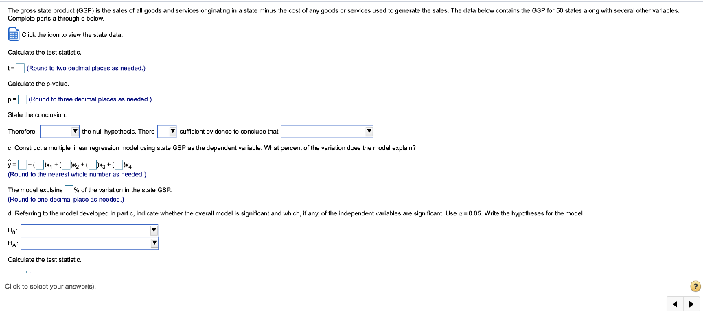 The gross state product (GSP) is the sales of all | Chegg.com