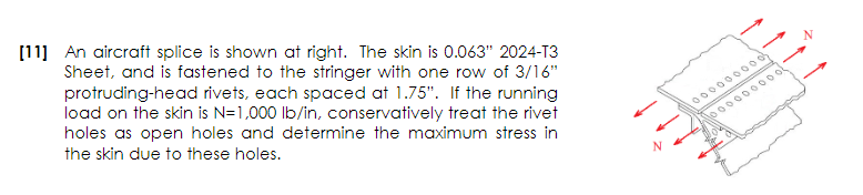 Solved 1] An aircraft splice is shown at right. The skin is | Chegg.com
