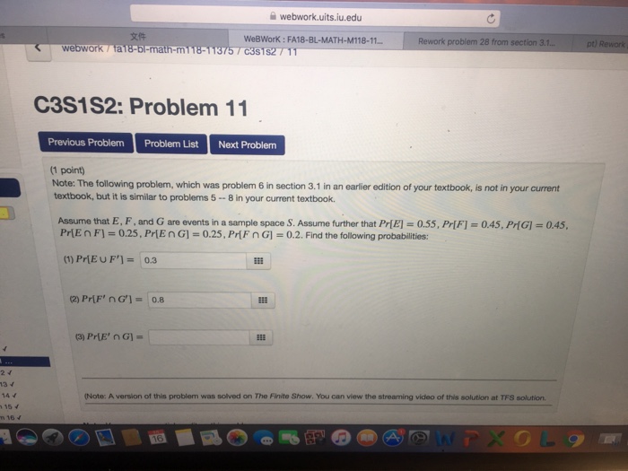 Solved webwork.uits.iu.edu 文件 WeBWorK: | Chegg.com