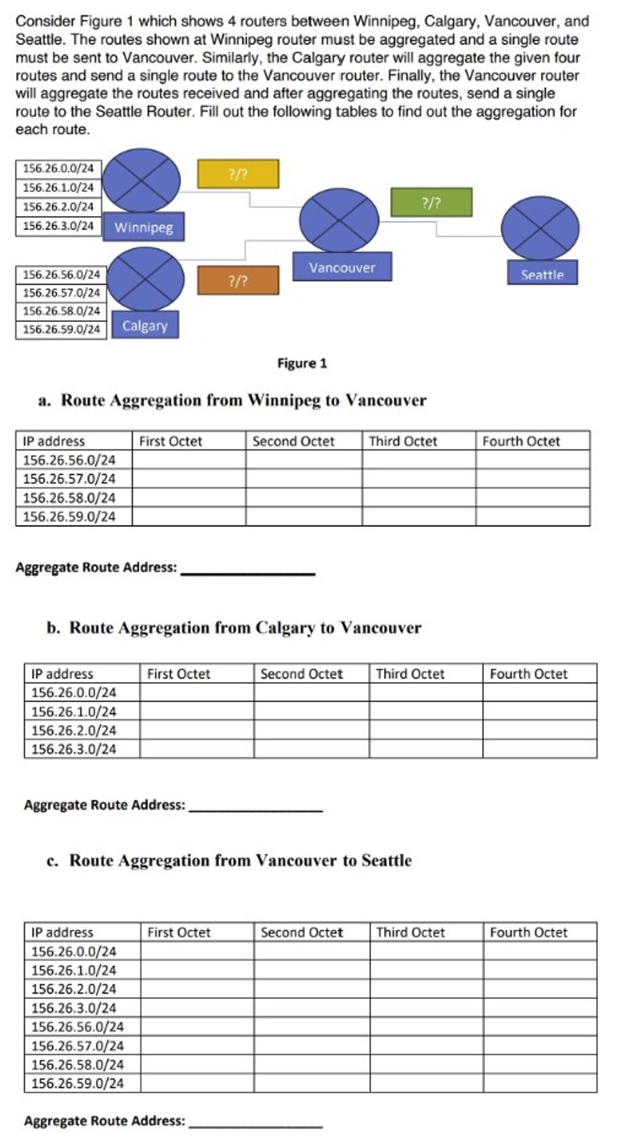 Solved Consider Figure 1 which shows 4 routers between | Chegg.com