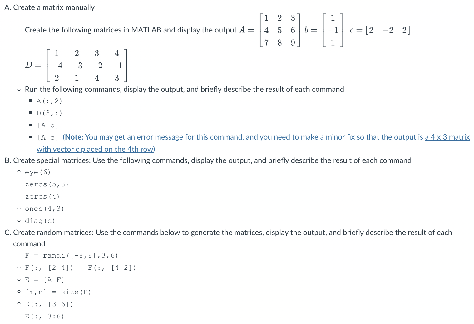 I need help with an assignment in a linear algebra | Chegg.com