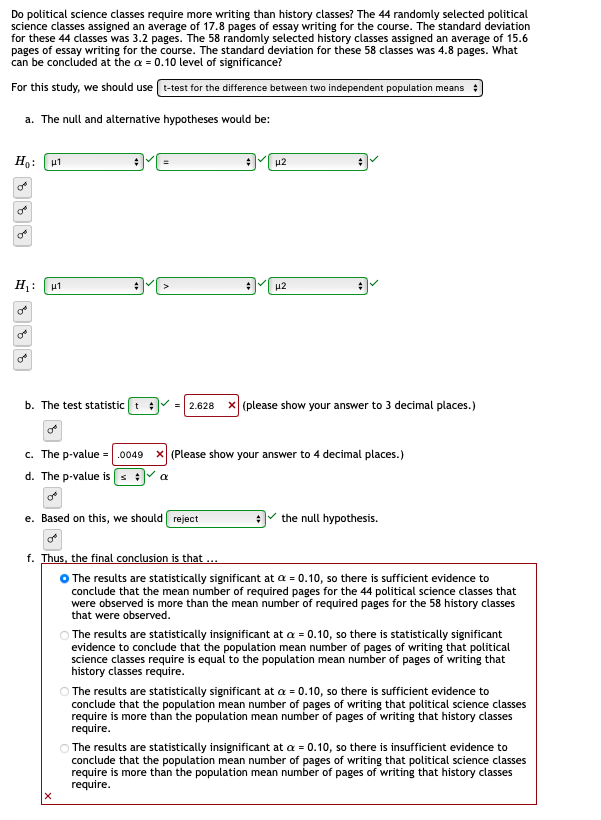 Solved Do political science classes require more writing | Chegg.com