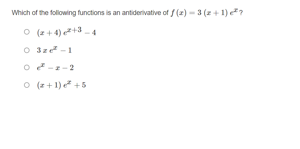 Solved Which of the following functions is an antiderivative | Chegg.com