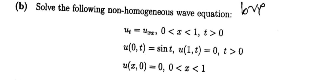 Solved (b) Solve the following non-homogeneous wave | Chegg.com