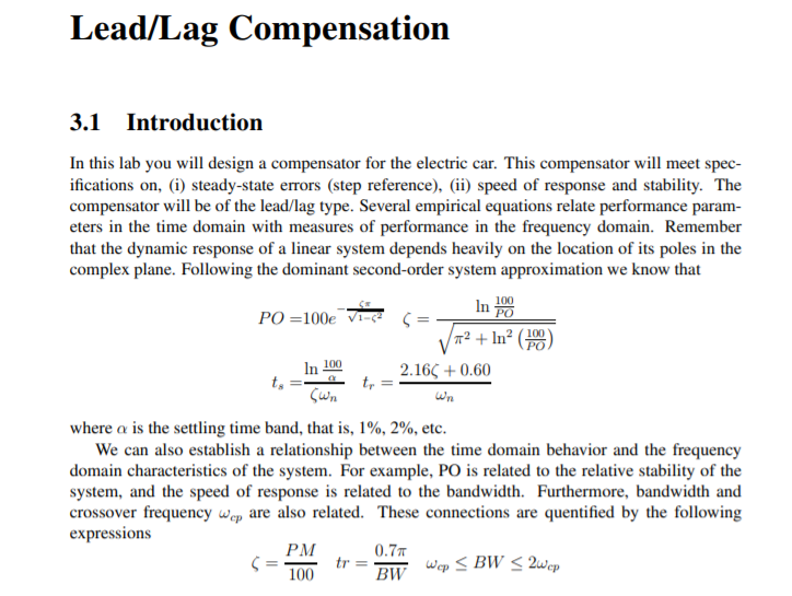 Lead/Lag Compensation 100 1-6 (= 3.1 Introduction In | Chegg.com