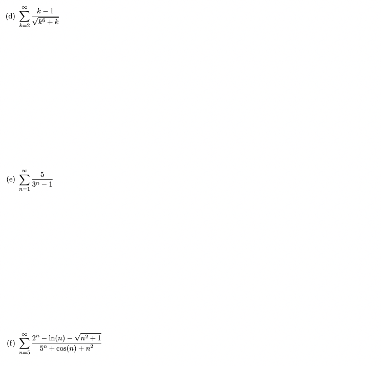 Solved LEARNING GOAL: to use the Direct Comparison Test or | Chegg.com
