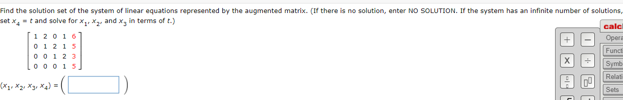 Solved Find the solution set of the system of linear | Chegg.com
