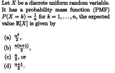 Solved Let X be a discrete uniform random variable. It has a | Chegg.com