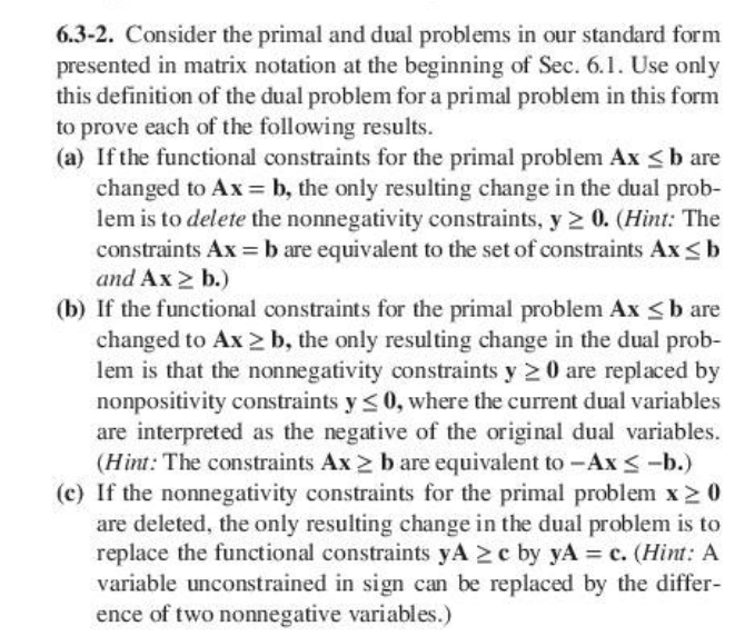Solved 6.3-2. Consider the primal and dual problems in our | Chegg.com