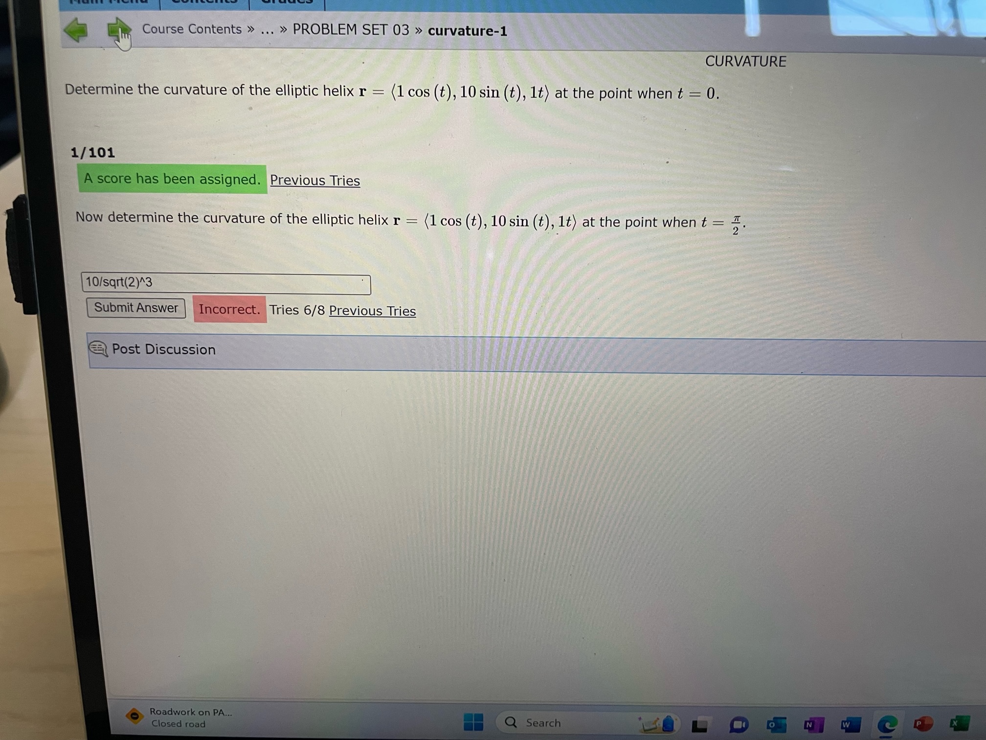 Solved Determine the curvature of the elliptic helix | Chegg.com