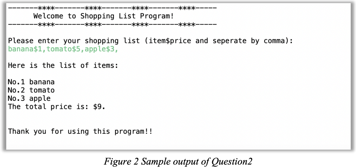 Solved Shopping List Program In this question, we will write | Chegg.com