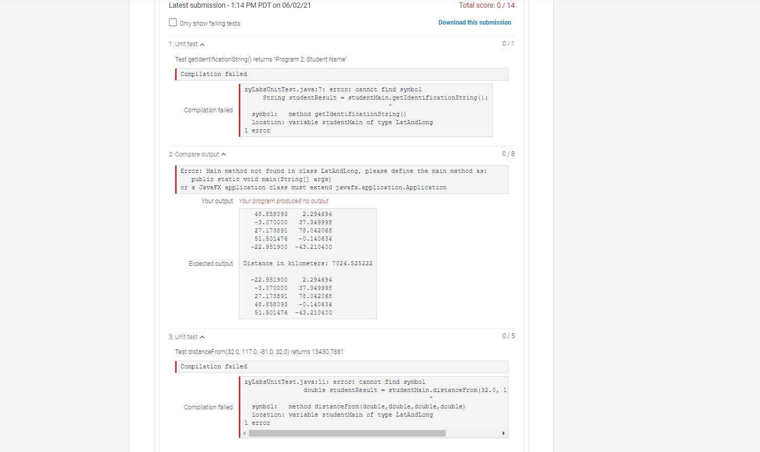20.3 Program 2a: LatAndLong Objectives Write a Java | Chegg.com