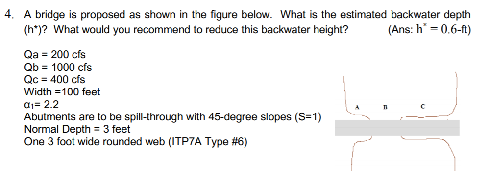 4. A bridge is proposed as shown in the figure below. | Chegg.com
