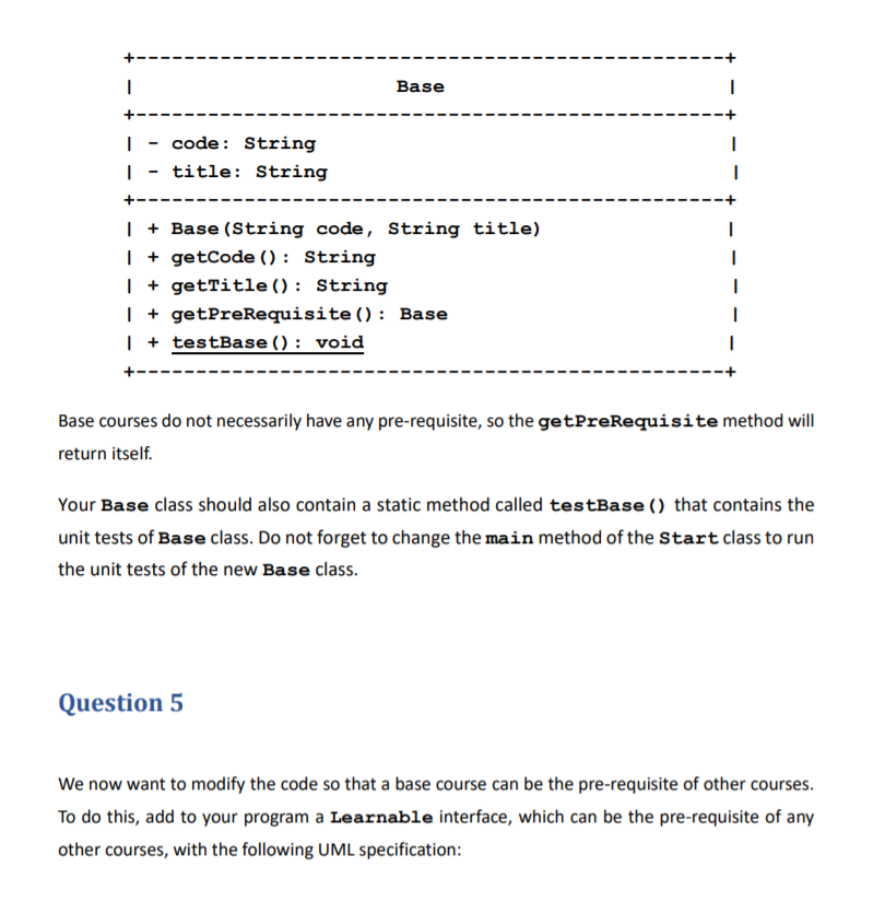 Solved Question 1 Create a Course class with the following | Chegg.com