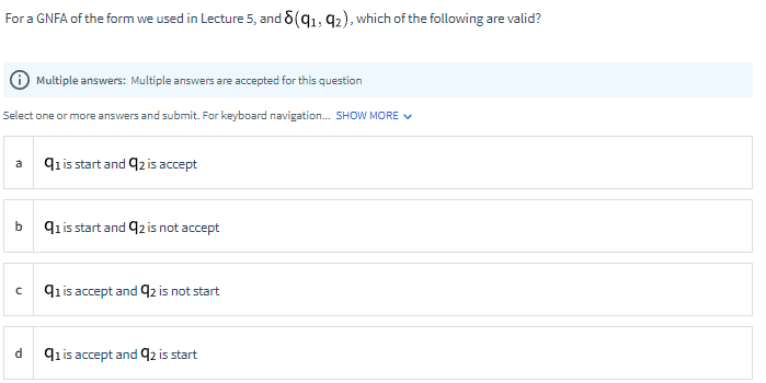 Solved For a GNFA of the form we used in Lecture 5, and | Chegg.com
