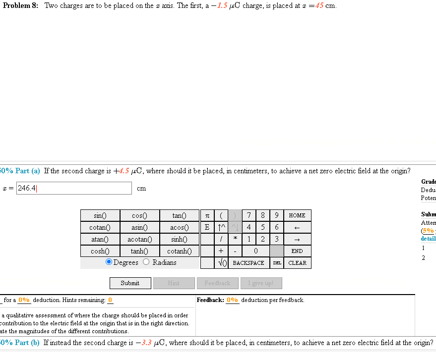 Solved Problem 8: Two charges are to be placed on the x | Chegg.com